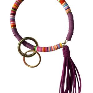 Accessories | Purple And Gold Key Holder With Tassel | Poshmark